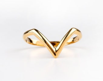 Gold V Ring | Etsy