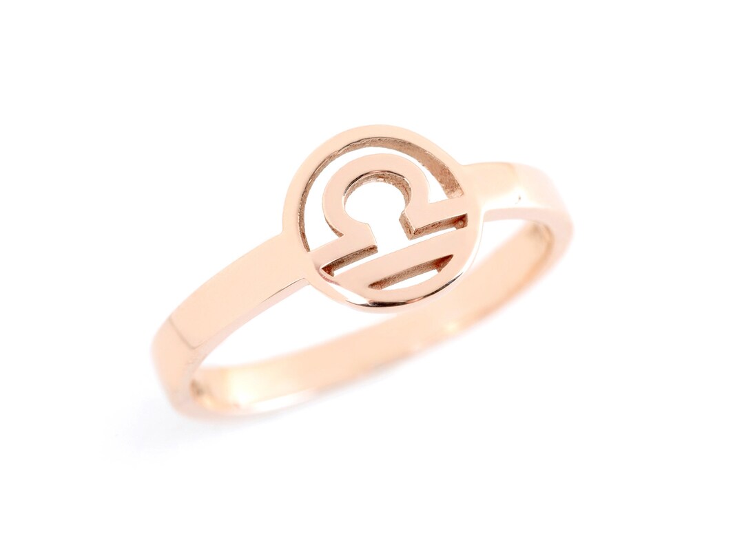 Solid Gold Libra Ring, Zodiac Sign Jewelry Astrology, Libra Horoscope ...