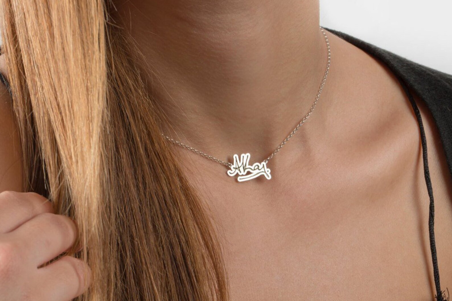 Custom Signature necklace sterling silver necklace | Etsy