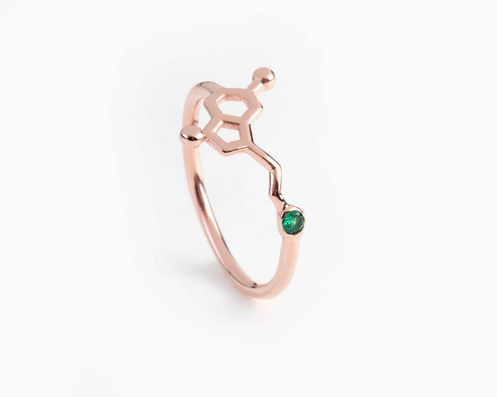 Solid Gold Serotonin Ring Precious Stone Jewelry Chemistry - Etsy