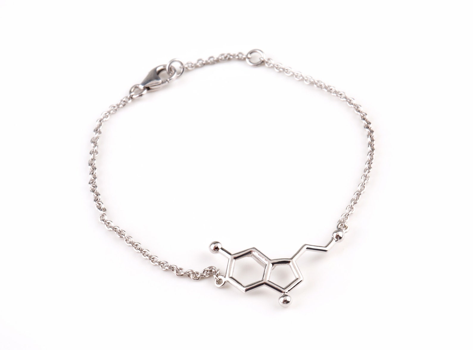 Silver Molecule Serotonin Bracelet Chemistry Jewelry - Etsy