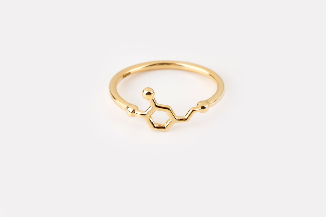 Solid Gold Dopamine Ring Biology Jewelry Nerd Chemical - Etsy