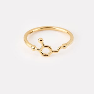 Solid Gold Dopamine Ring, Biology Jewelry Nerd, Chemical Structure Ring ...
