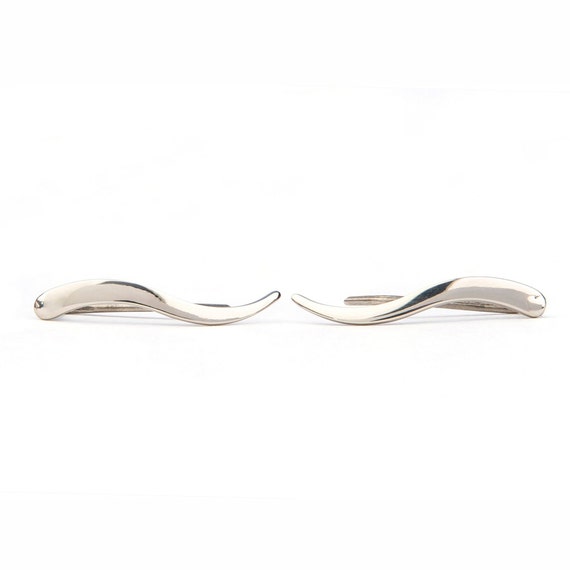 Wavy Ear Climber Titanium Lobe Ear Crawler Wave Earrings Minimal Hypoallergenic Earring Cuffs Etsy