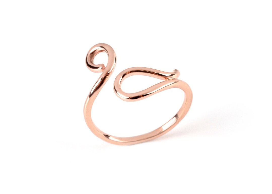 Solid Gold Swan Ring, Bird Jewelry Swan, Girly Ring Band Animal - Etsy