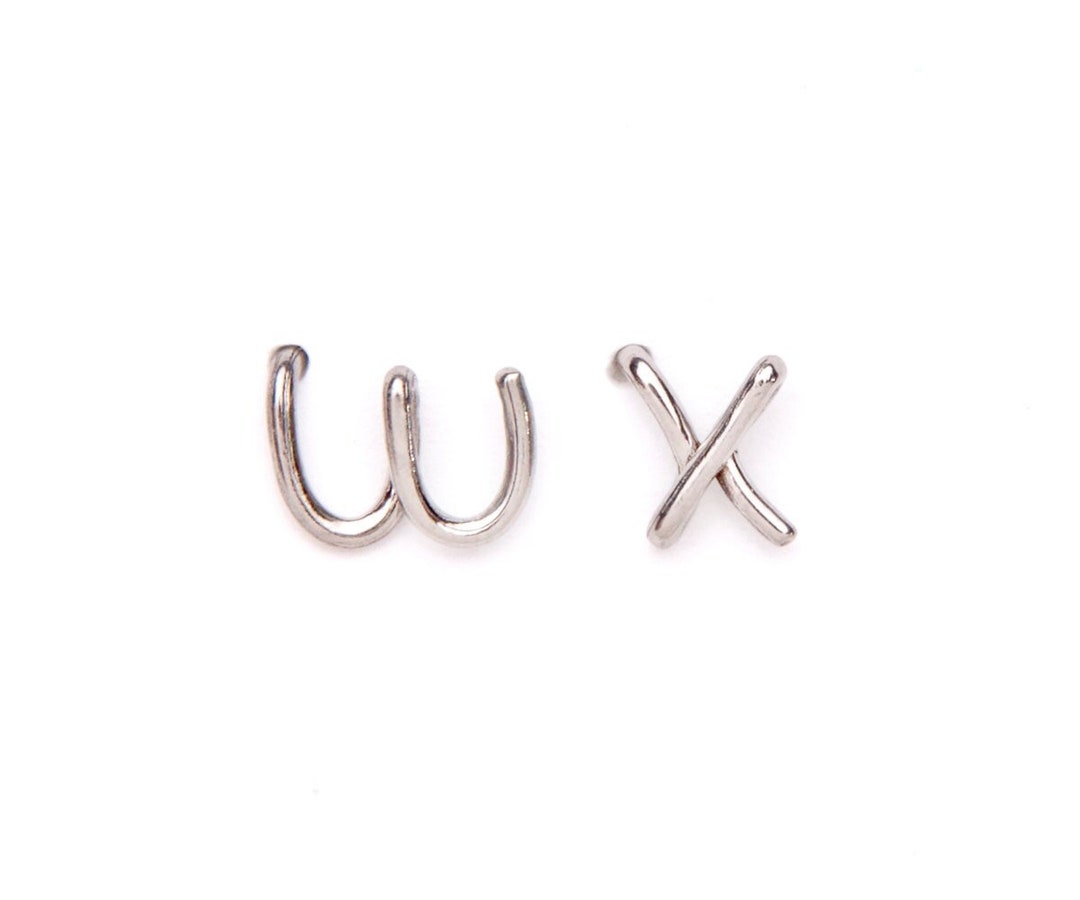 Mom of Twins Jewelry, Alphabet Letter Earrings, Titanium Wire Studs ...