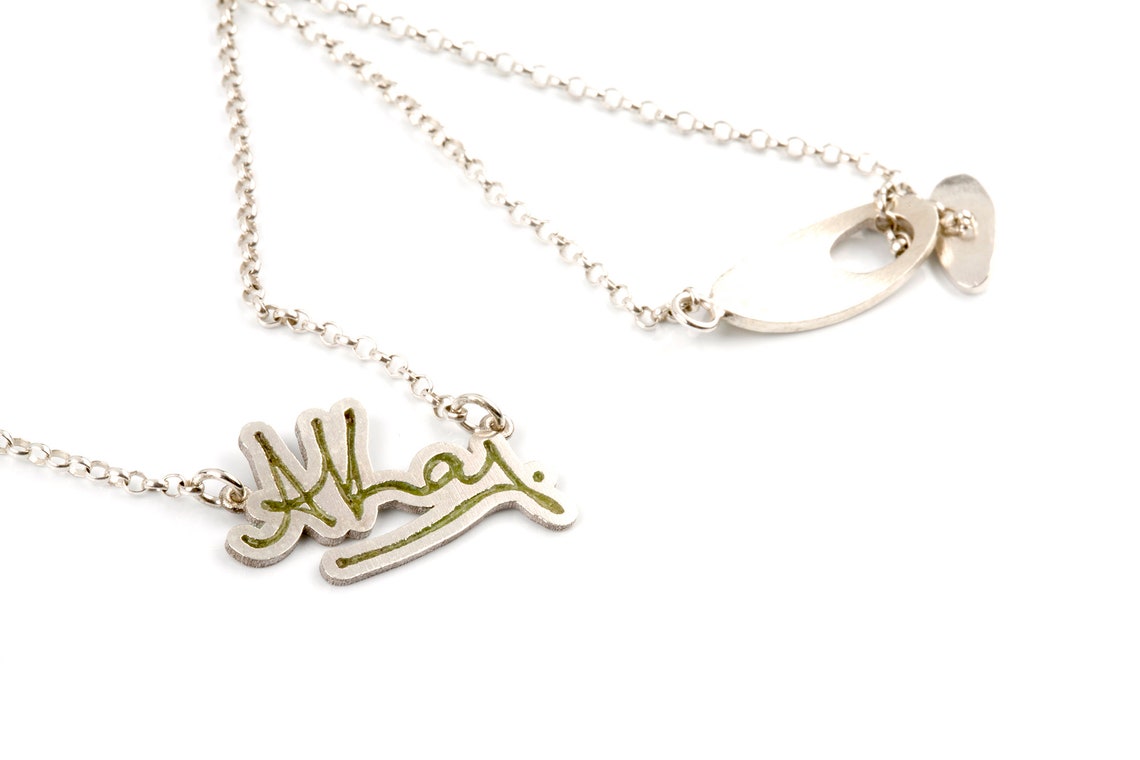 Custom Signature Necklace Sterling Silver Jewelry - Etsy