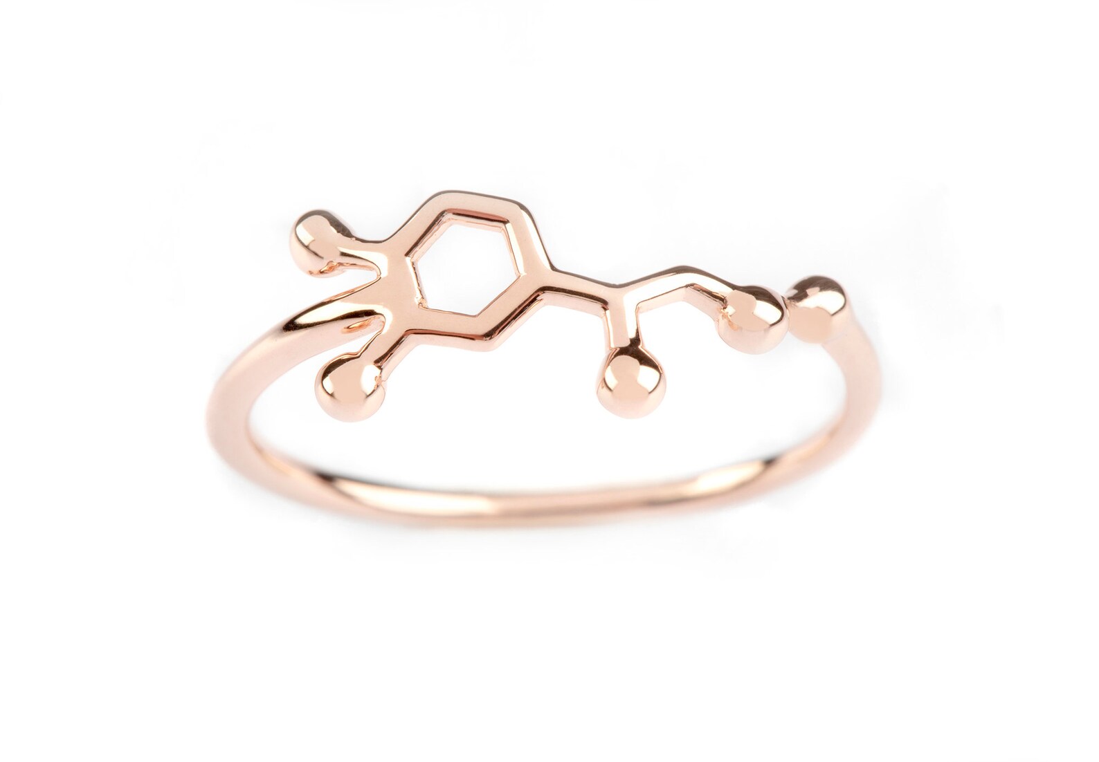Adrenaline Ring Molecule Solid Gold Jewelry Chemistry Symbol - Etsy