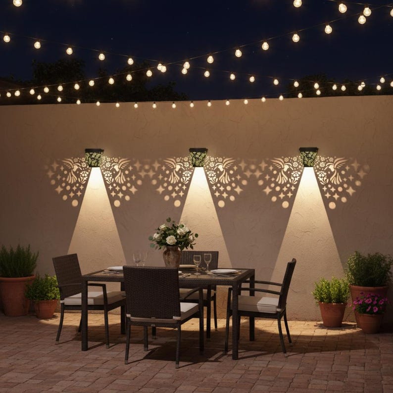 Solar Fence Light: Hummingbird Metal Wall Lantern, Waterproof Outdoor ...