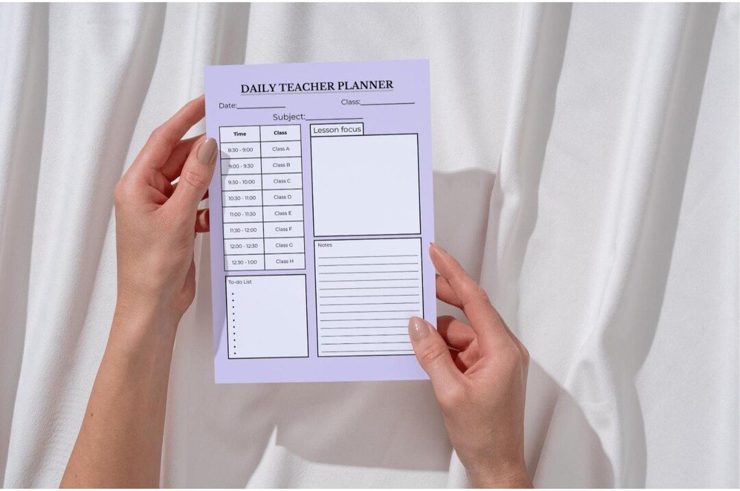 Daily Teacher Planner Printable | Lesson Planning & Schedule Template ...