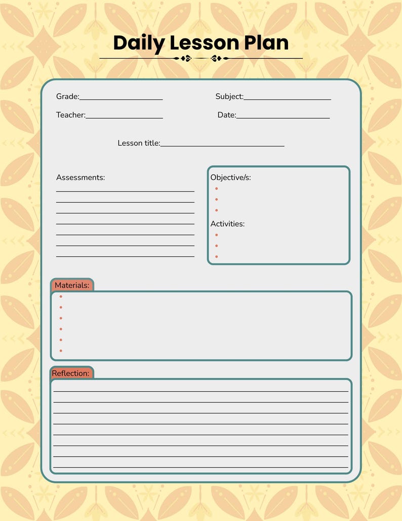 Printable Lesson Plan Template | Weekly and Daily Teacher Planner ...