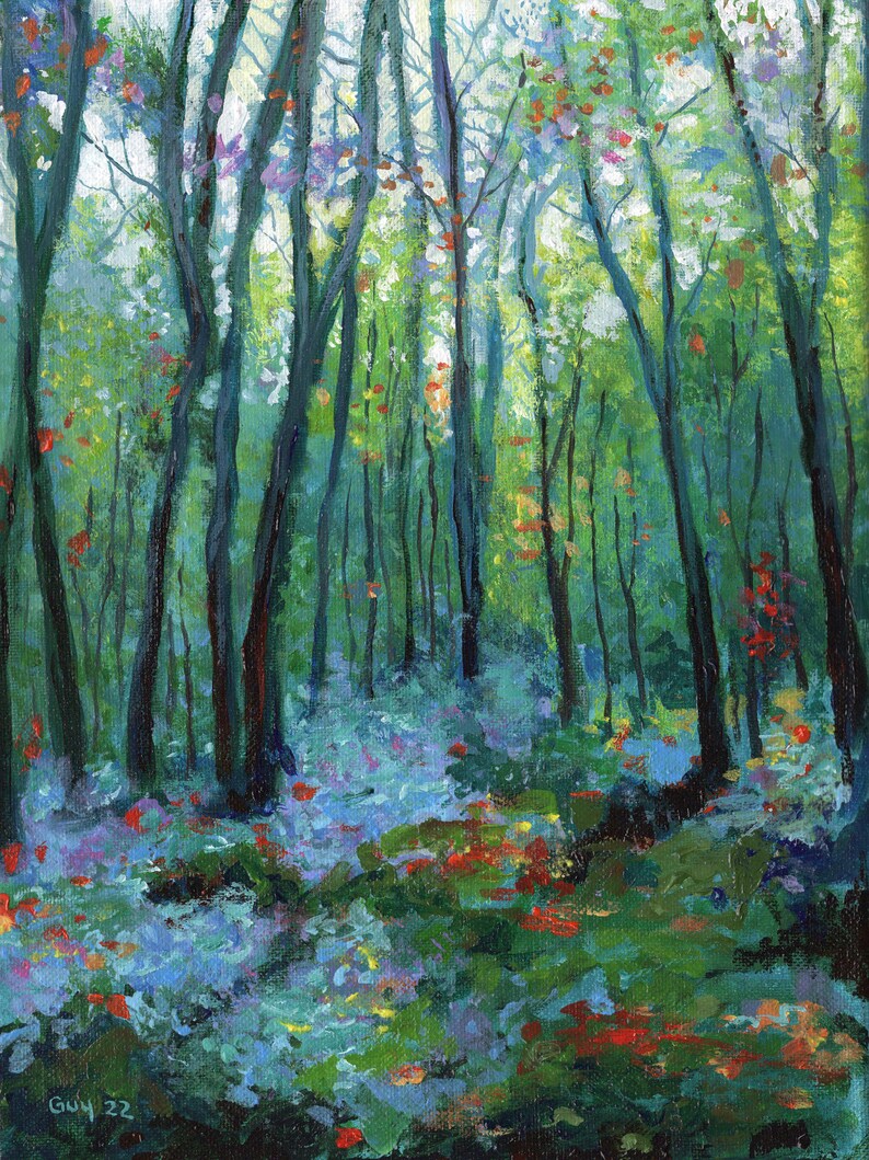 HALF PRICE SALE Monet Forest Original Acrylic Landscape Painting of a ...