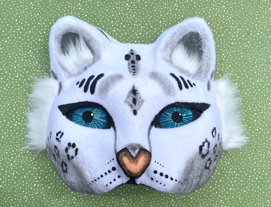 Therian Mask Cosplay Mask Snow Leopard Mask Handmade Cat Mask Ready to ...