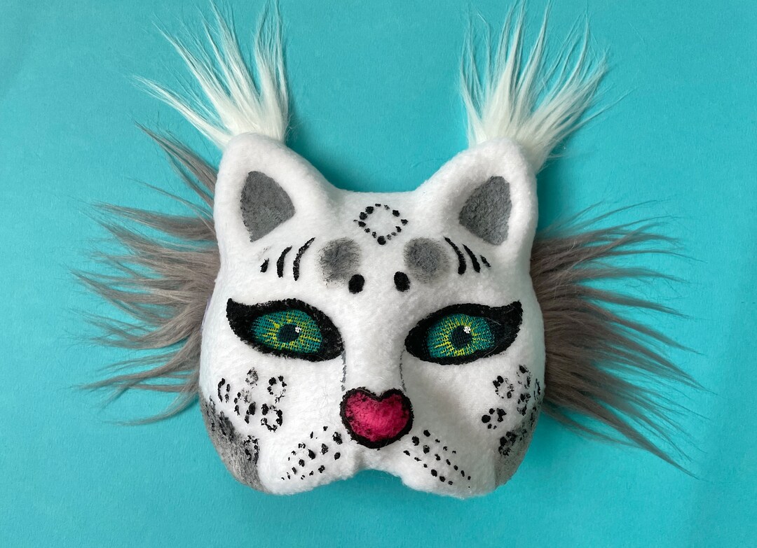 Therian Mask - Cosplay Mask - Snow Leopard Mask - Handmade Cat Mask ...
