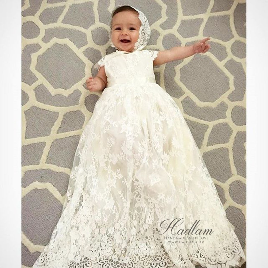 Sierra Baby Girl Long Lace Baptism Dress Girls Heirloom - Etsy