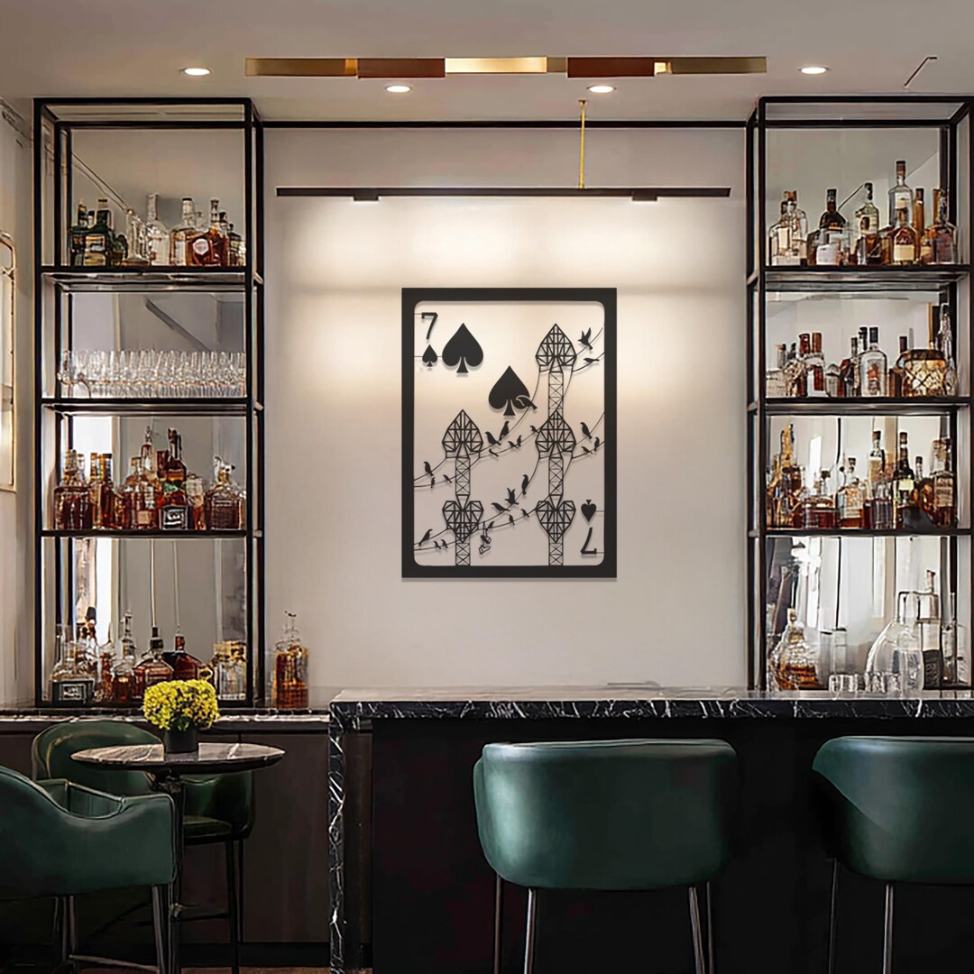 Spades Playing Card Metal Wall Art, Ace of Spades Style Decor, Poker ...