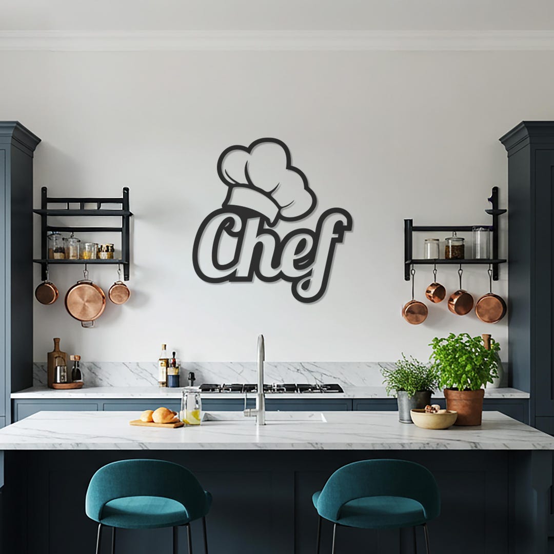 Chef Metal Wall Art, Unique Kitchen Decor, Culinary Art for Home and ...