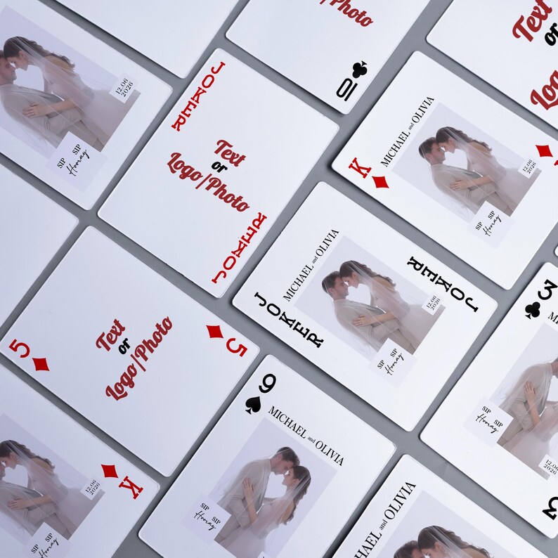Custom Wedding Playing Cards, Personalized Photo Card Deck, Game Night ...