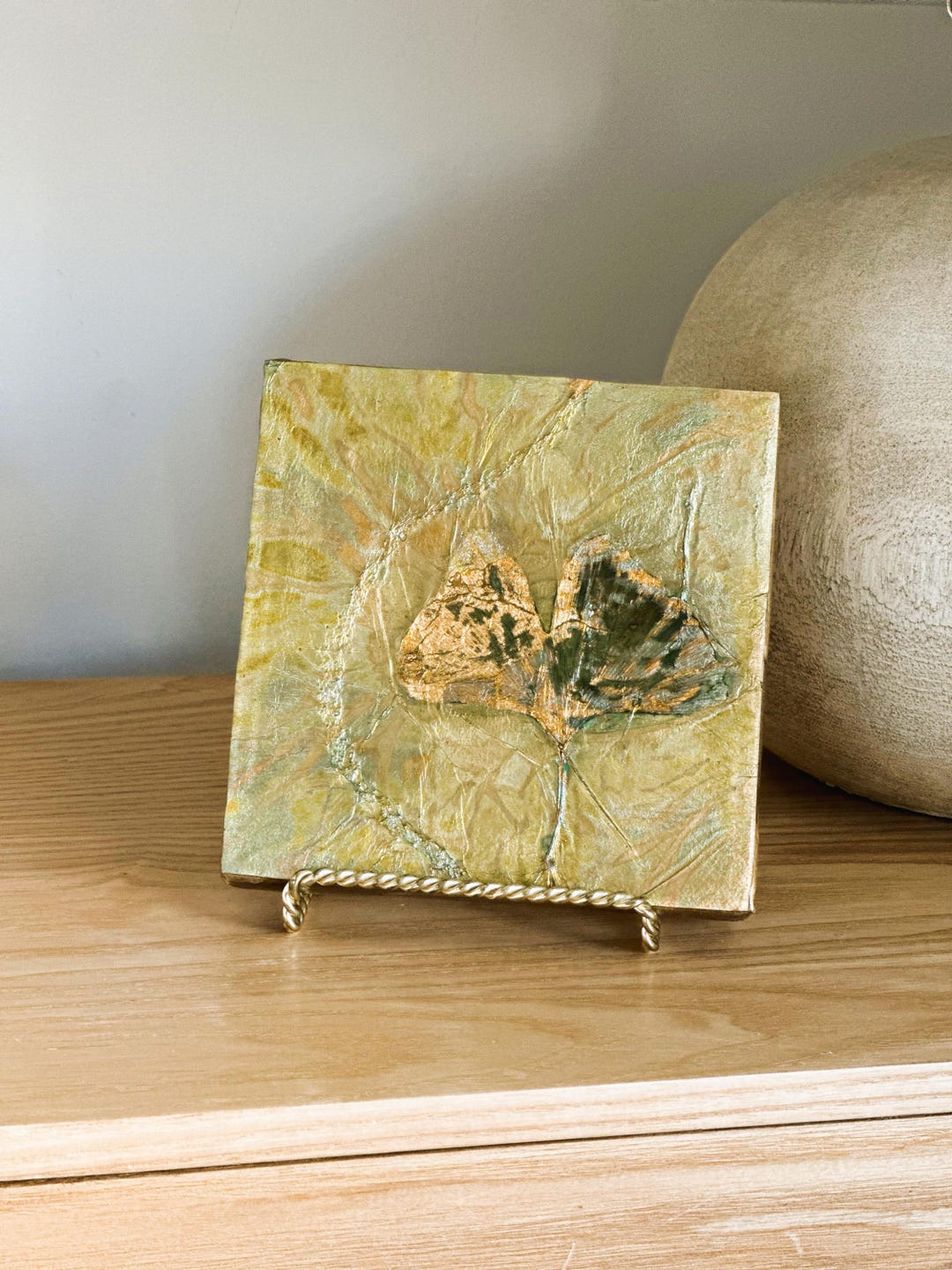 Vintage Handmade Leaf Artwork Signed Mae Crauder Davis Sealights Arts ...