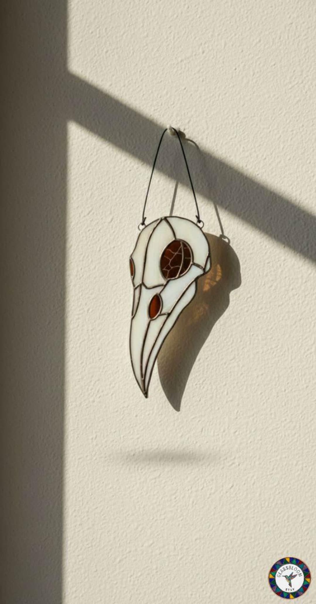 Plague Doctor Mask Stained Glass Pattern – Gothic Suncatcher Template ...
