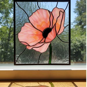 Flower Stained Glass Pattern – Floral Suncatcher Template, Botanical ...
