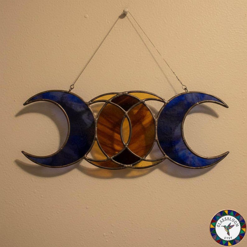 Moon Stained Glass Pattern – Classic Lunar Suncatcher Template ...