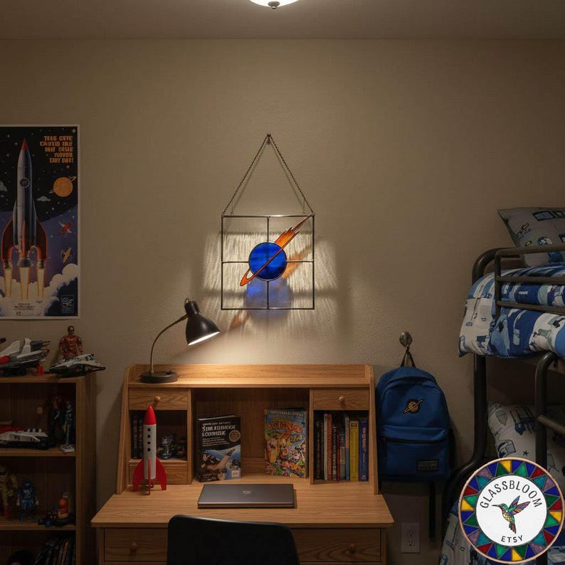 Comet Stained Glass Pattern – Cosmic Suncatcher Template, Celestial ...