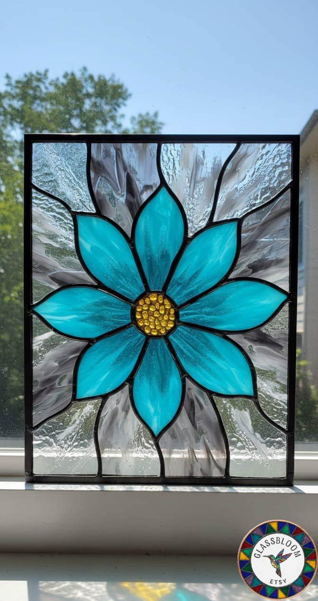 Daisy Stained Glass Pattern – Floral Suncatcher Template, Botanical ...