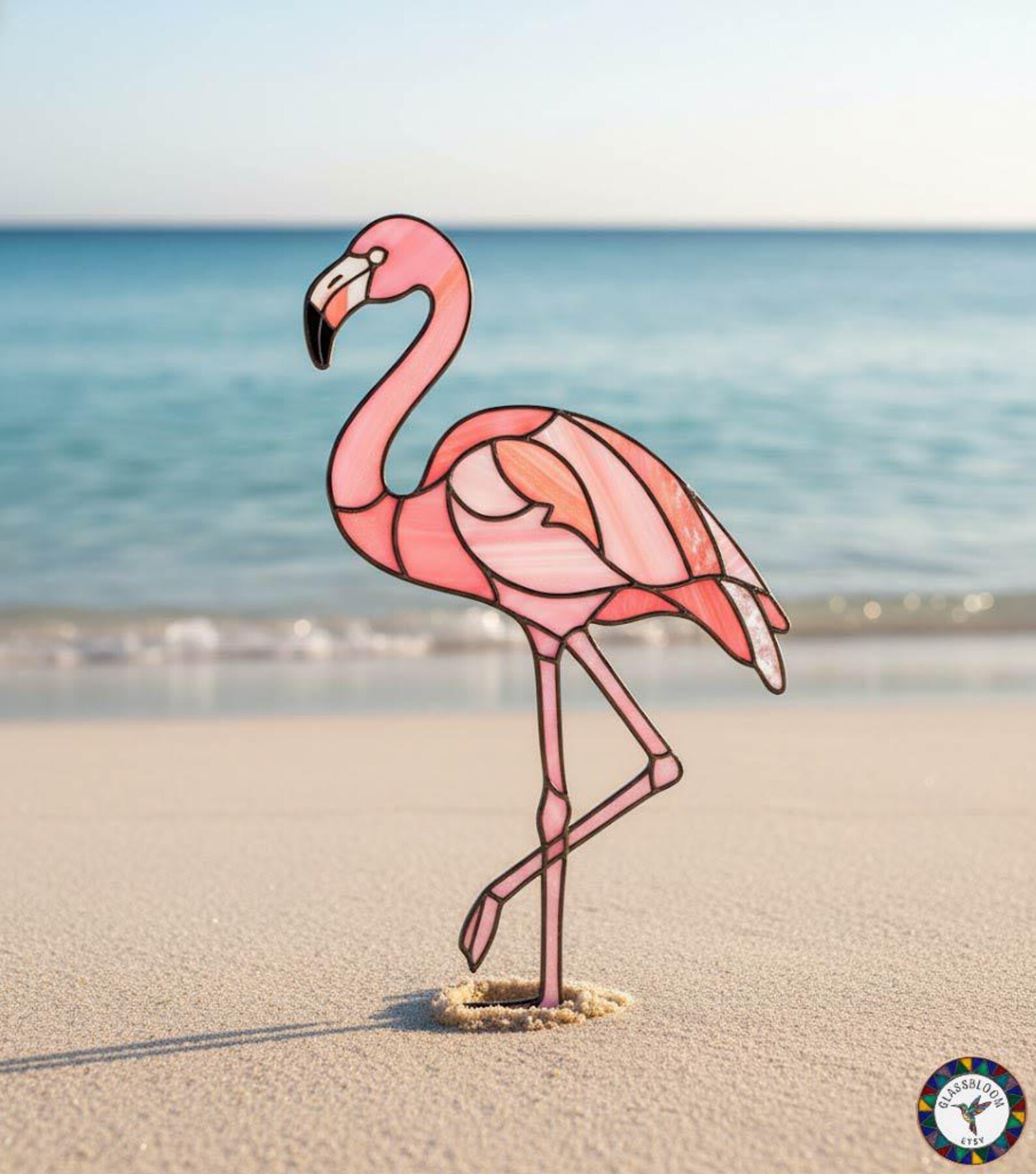 Flamingo Stained Glass Pattern – Tropical Bird Suncatcher, Summer ...