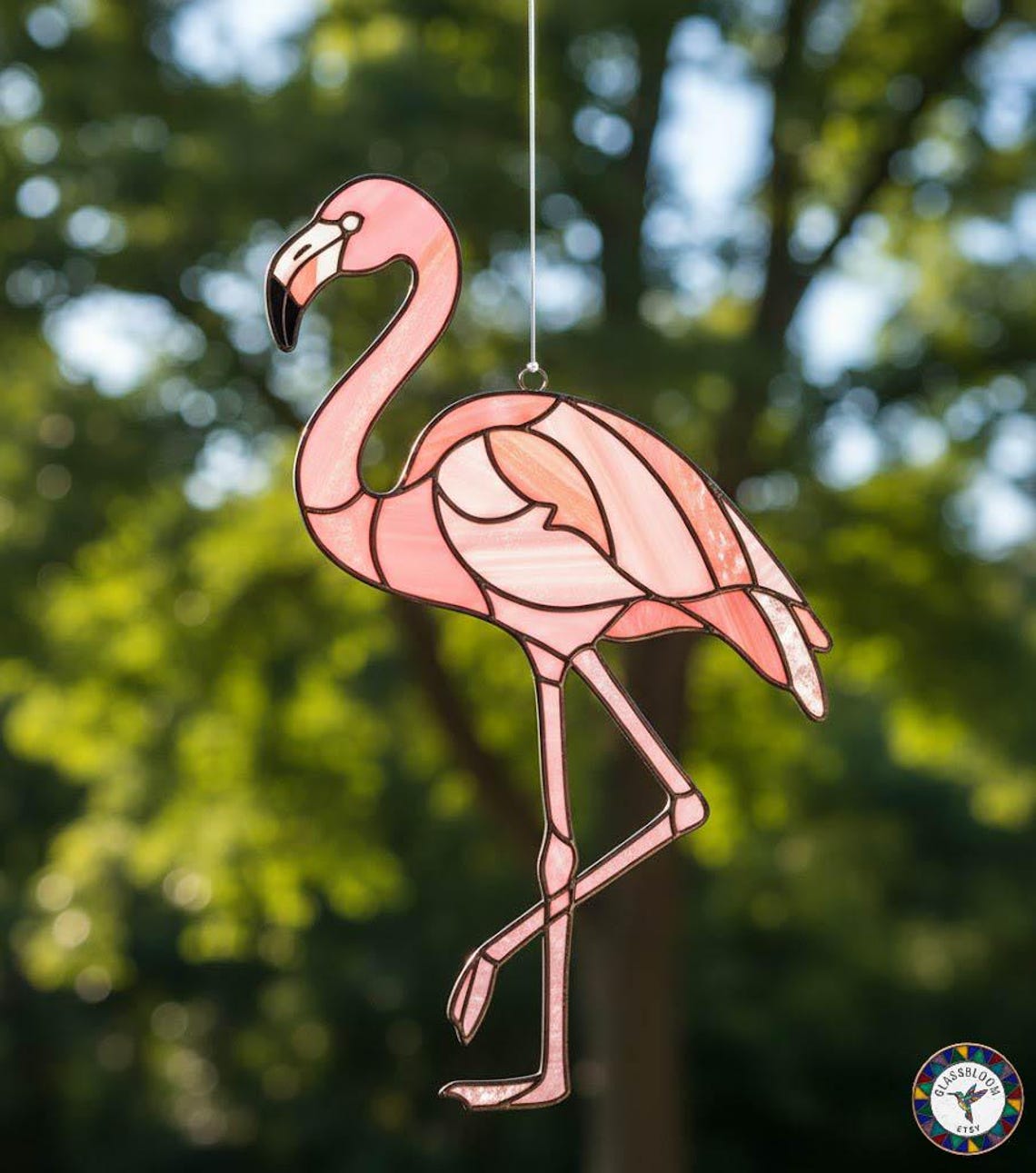 Flamingo Stained Glass Pattern – Tropical Bird Suncatcher, Summer ...