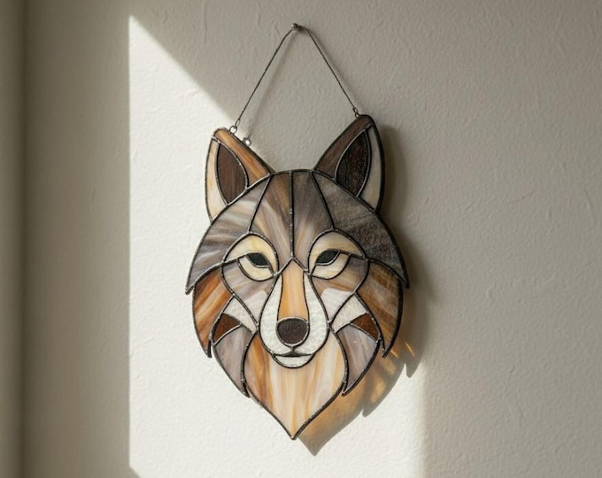 Wolf Suncatcher Stained Glass Pattern – Wildlife Art (digital Template ...
