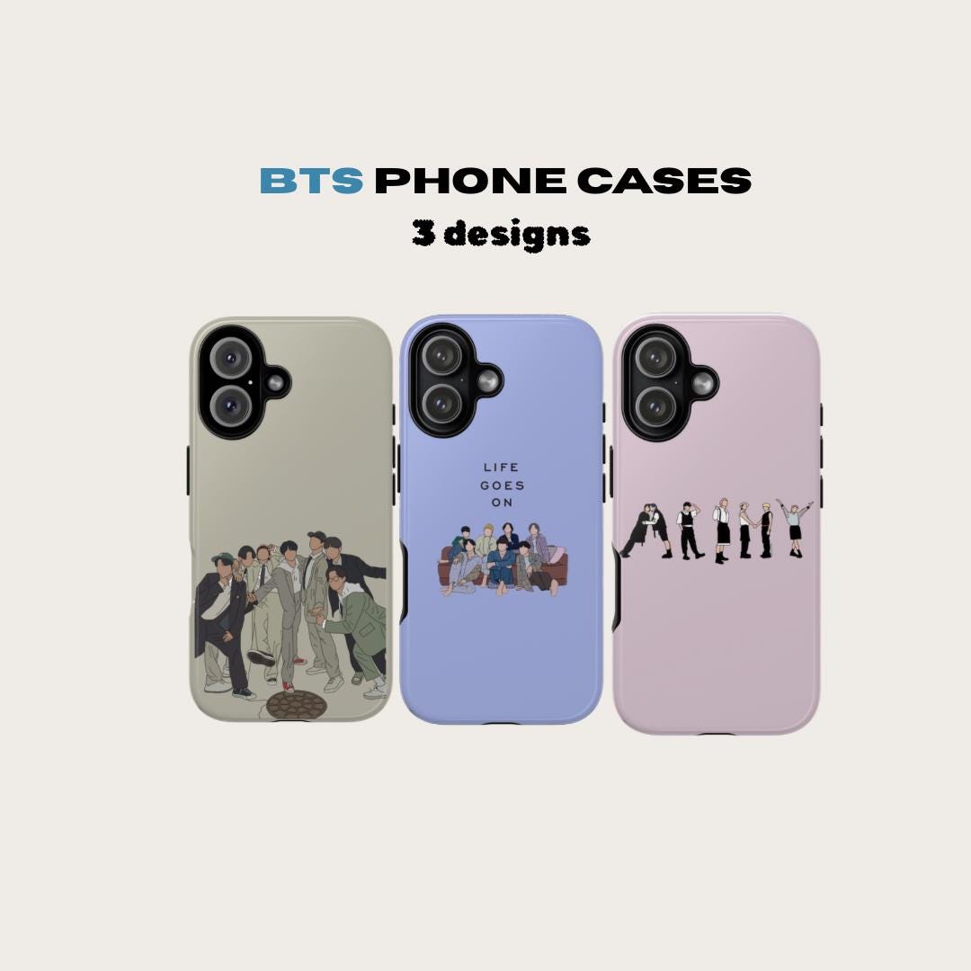 BTS Inspired Phone Case | Cute Korean Pop Cartoon Case | Protection ...