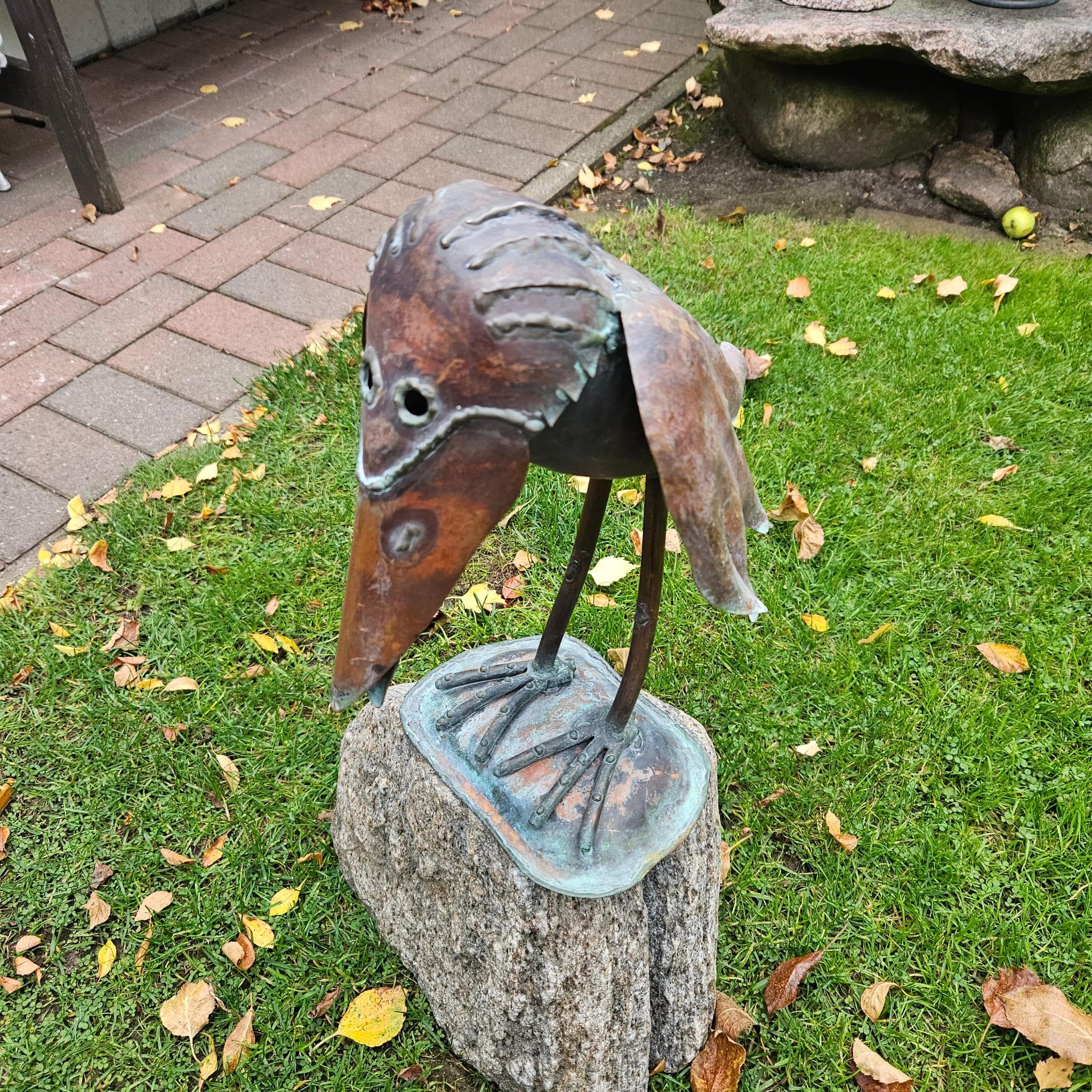 Hand-forged Copper Crow Sculpture, Choose With or Without Glasses ...