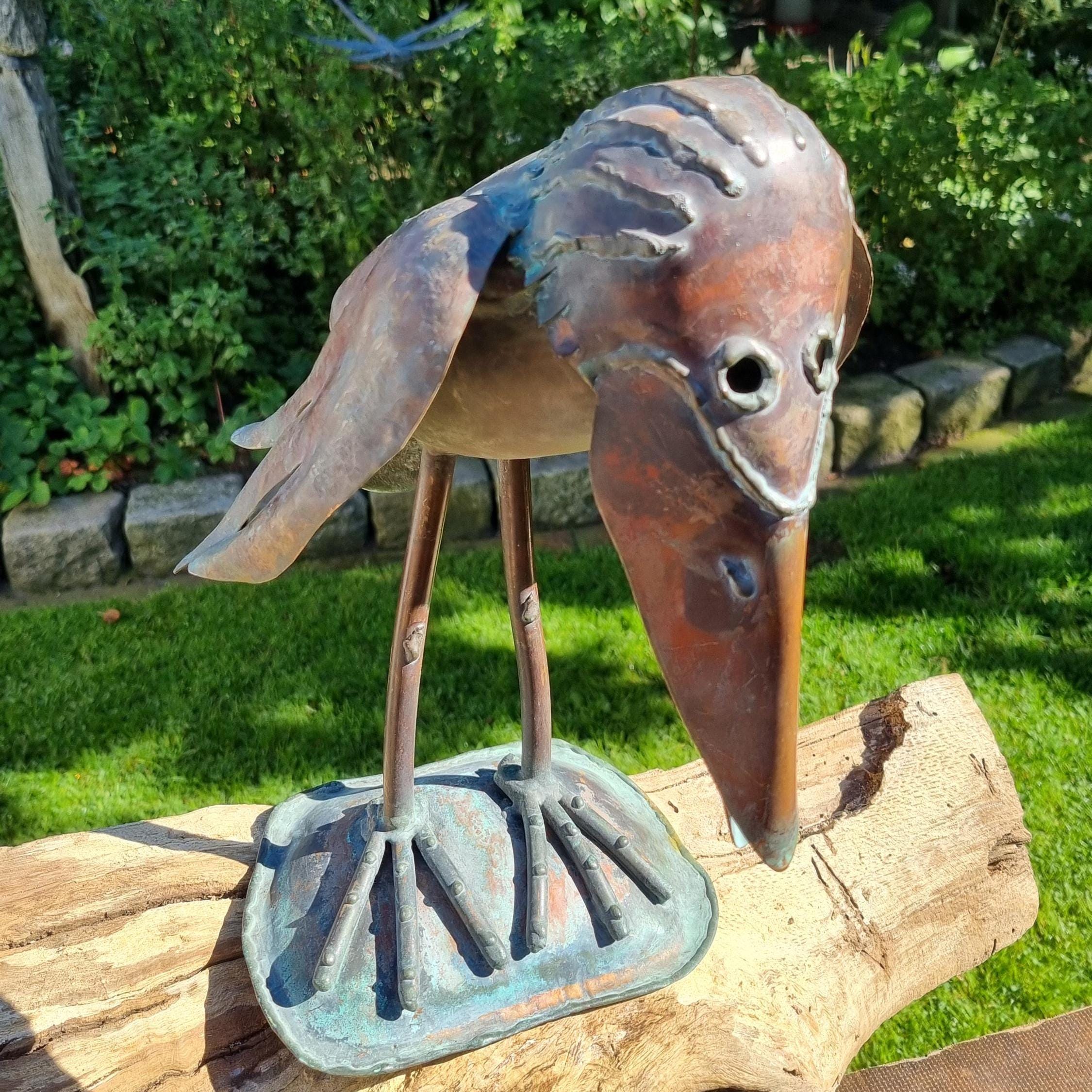Hand-forged Copper Crow Sculpture, Choose With or Without Glasses ...
