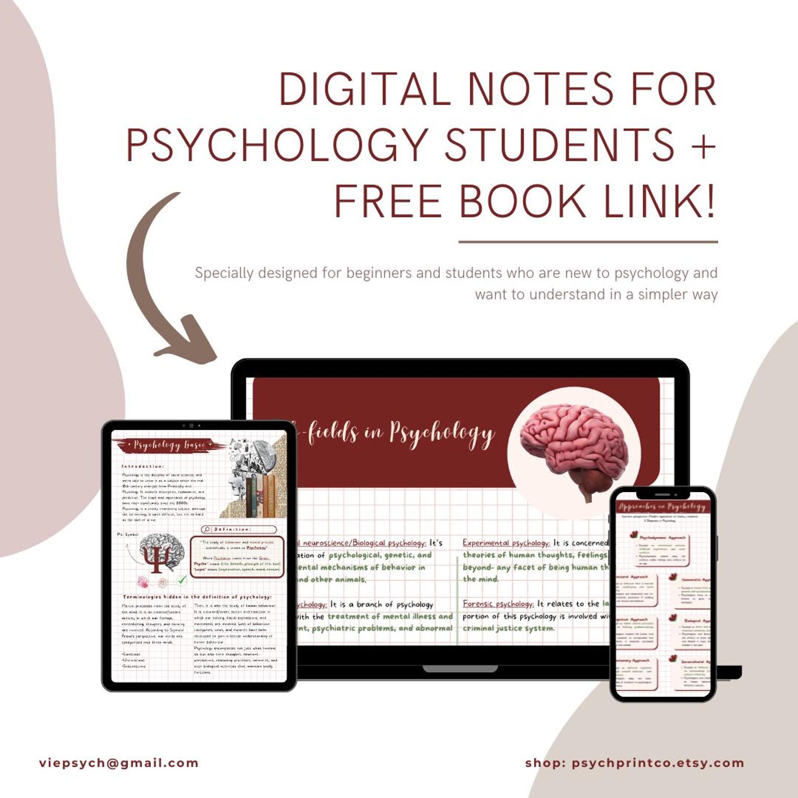 Psychology 101 Introduction Notes for Beginners & Students + Free Book ...