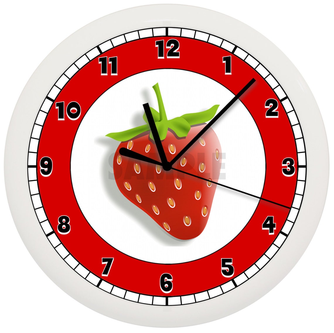 STRAWBERRY Wall Clock RED - Etsy