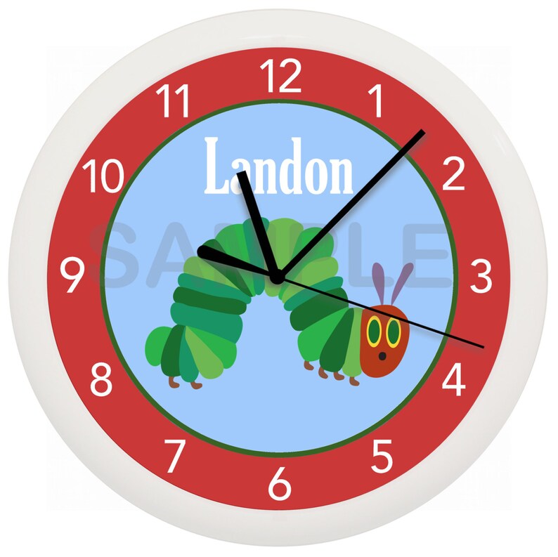 Hungry Caterpillar Nursery PERSONALIZED Wall Clock - Etsy