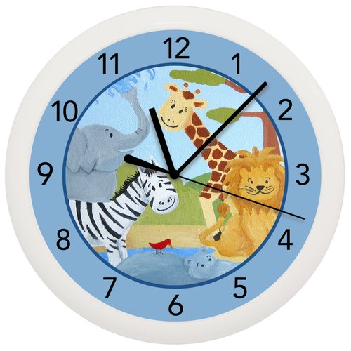 ZOO SAFARI or JUNGLE Personalized Wall Clock Cartoon Clock | Etsy