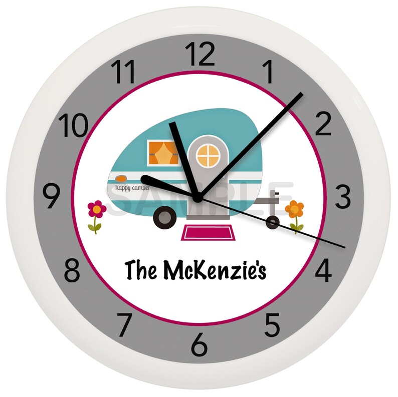 Happy Camper Camping Wall Clock 10 Diameter Personalized - Etsy