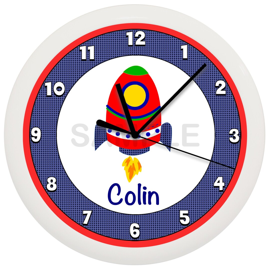 Space Ship Rocket Personalized Wall Clock - Etsy
