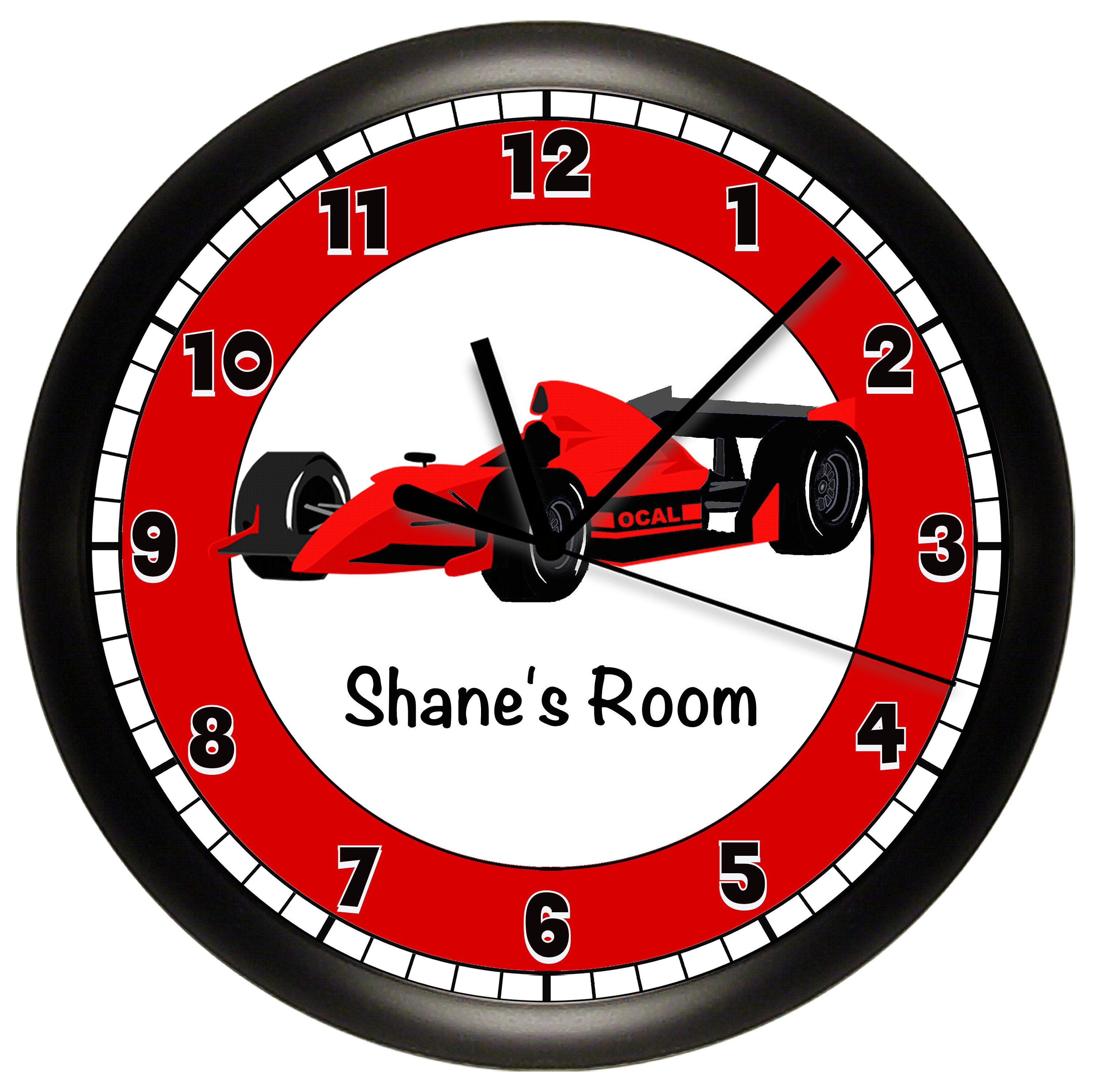 Red Personalized Race Car Wall Clock 10 Drag Blue | Etsy