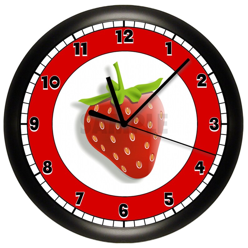 STRAWBERRY Wall Clock RED - Etsy