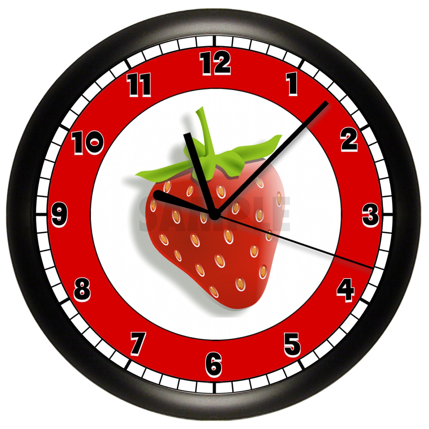STRAWBERRY Wall Clock RED | Etsy