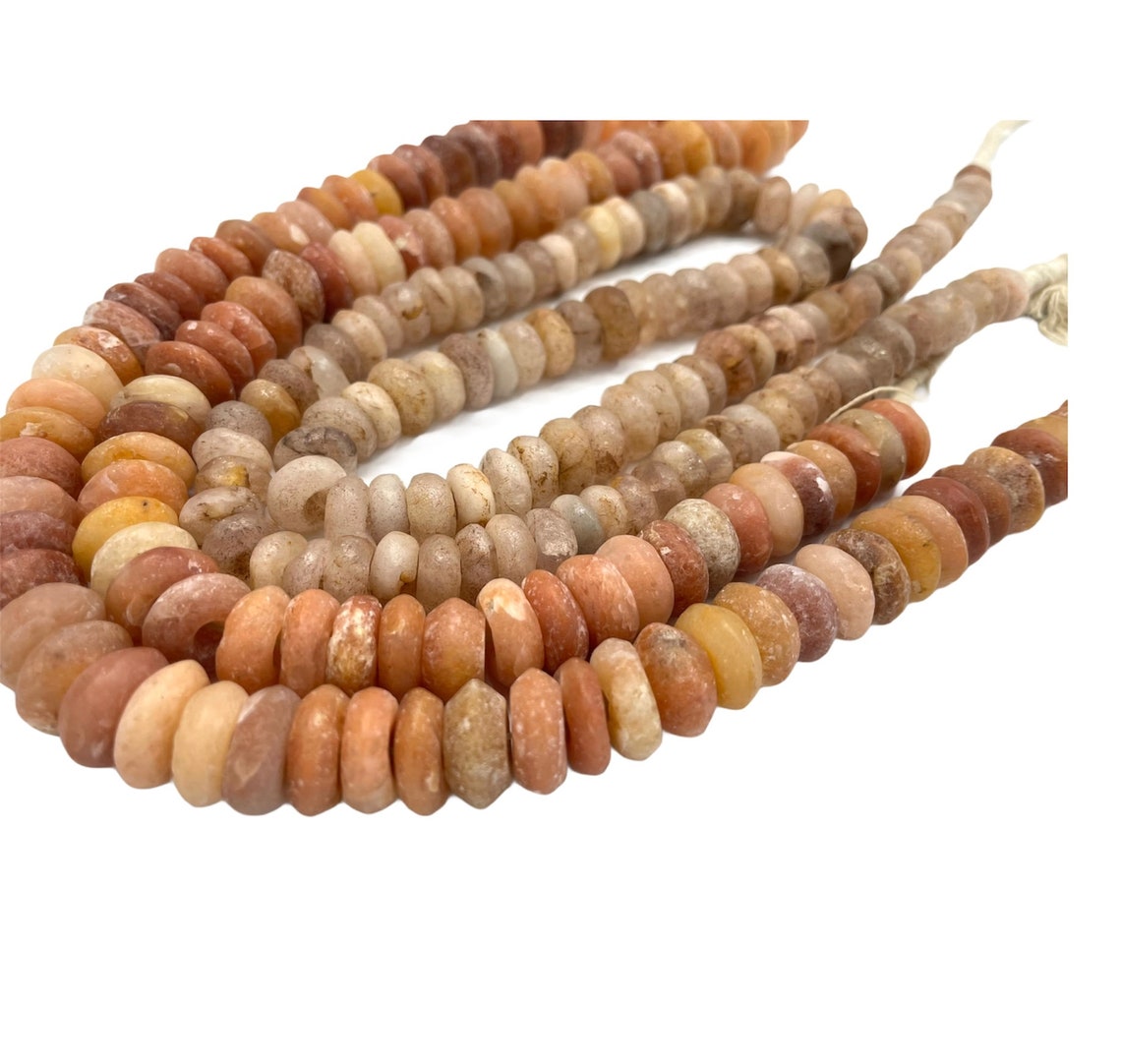 Graduated Neolithic Translucent Beige Quartz Donut Stone Beads - Etsy