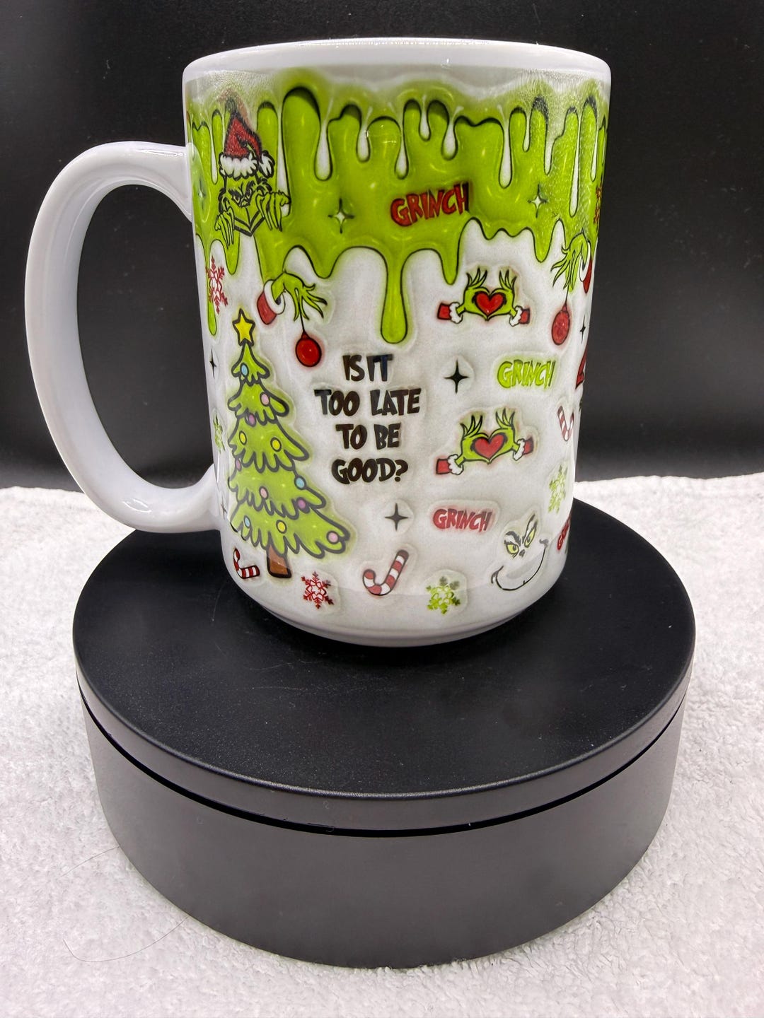 3D Effect Green Grouchy Character Christmas Mug 15-oz - Etsy