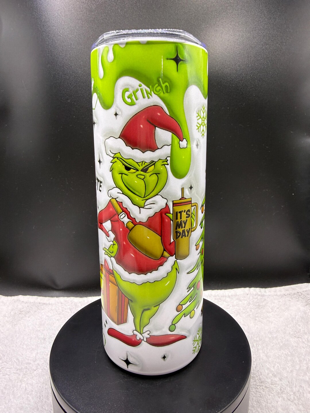 3D Green Grouchy Character "my Day" Christmas Tumbler 20-oz - Etsy