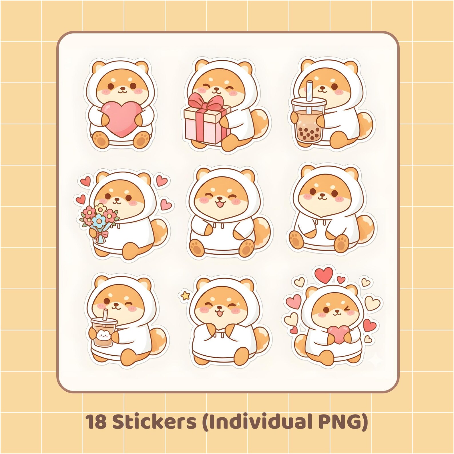 Cute Kawaii Dog Digital Stickers Goodnotes Sticker Pack Adorable ...
