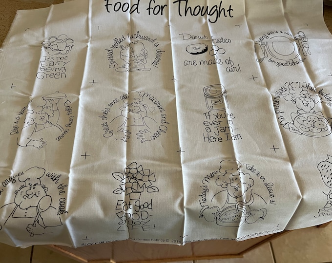 Printed Words and Sayings Fabric-- Food for Thought-- Cooking - Etsy