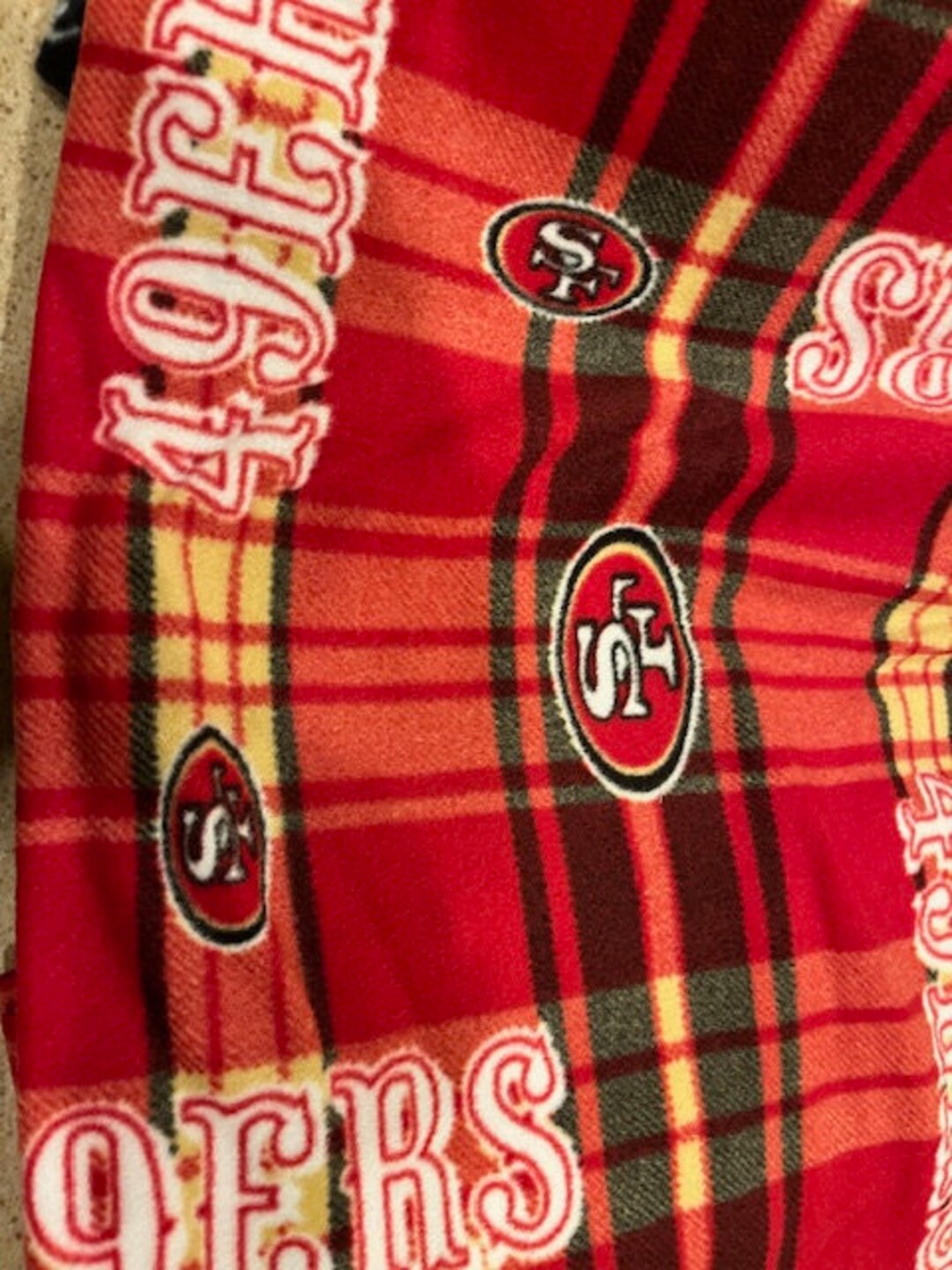 Hand Made Scarf--san Francisco 49er Red Plaid or Black Fleece-- - Etsy