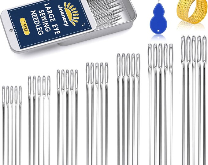 Large Eye Hand Sewing Needles | 7 Sizes With Thimble, Threader - Etsy